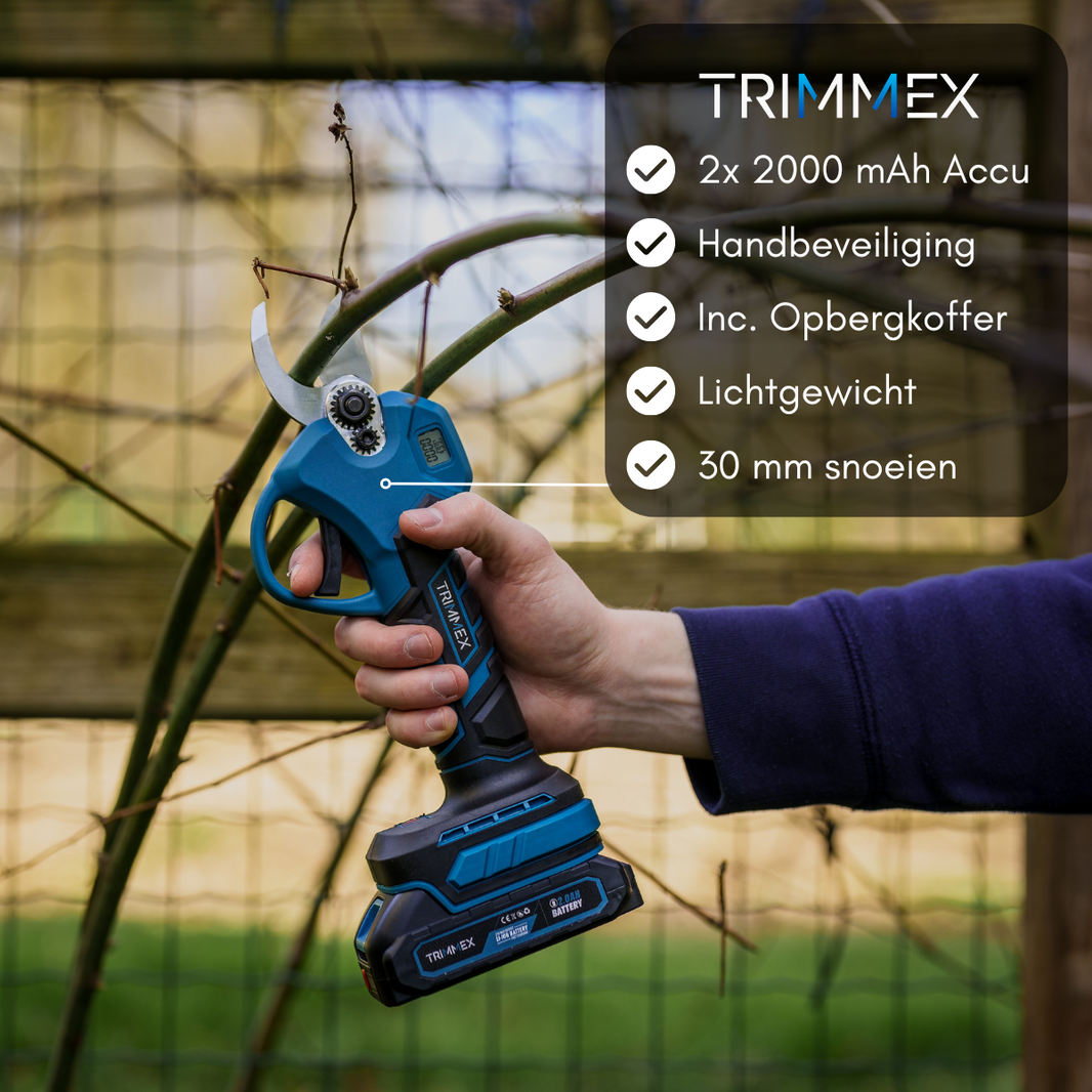 Trimmex® Elektrische Snoeischaar - Inclusief Opbergkoffer en Twee Krac ...