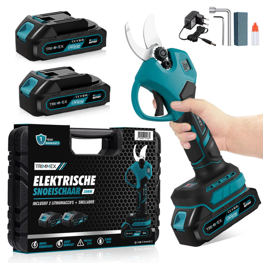 Trimmex® Mini Kettingzaag - Inclusief Opbergkoffer en Twee Krachtige B ...